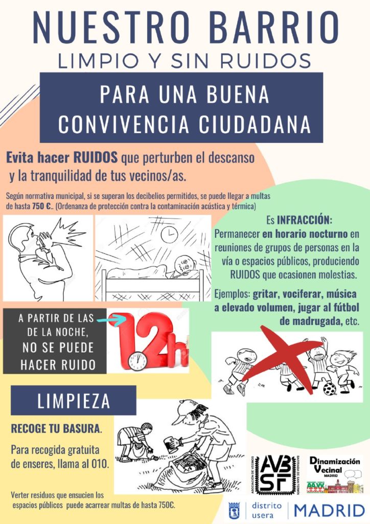 Nuestro Barrio Limpio y Sin Ruidos – Asociación Vecinal San Fermín Madrid
